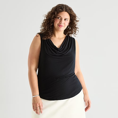 Click here for a.n.a Womens Plus Cowl Neck Sleeveless Tank Top  0... prices