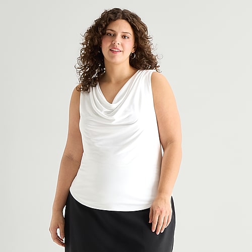 Click here for a.n.a Womens Plus Cowl Neck Sleeveless Tank Top  0... prices