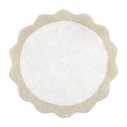 Nicole Miller Camille Decorative Bath Rug  30 x 30 - Linen