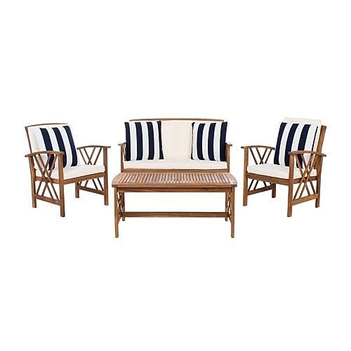 Click here for Fontana 4 Pc Outdoor Set - Beige/navy white prices