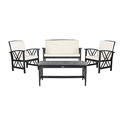 Click here for Fontana 4 Pc Outdoor Set - Black/beige prices