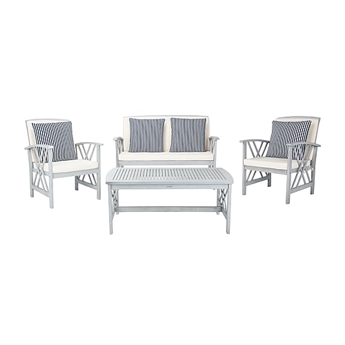 Click here for Fontana 4 Pc Outdoor Set - Grey/navy white prices