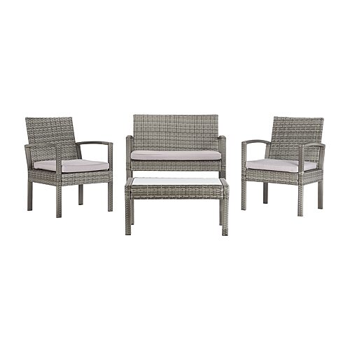 Click here for Bassey 4PC Outdoor Living Set - Grey prices
