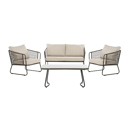 Safavieh Benjin Patio Collection 4-pc. Conversation Set Weather Resistant  One Size  Gray