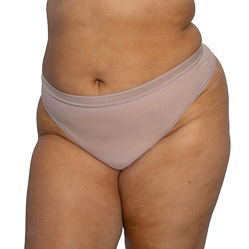Click here for Curvy Couture Sheer Mesh High Cut Thong-1312  Larg... prices