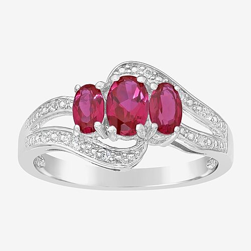Click here for Womens Diamond Accent Lab Created Red Ruby Sterlin... prices