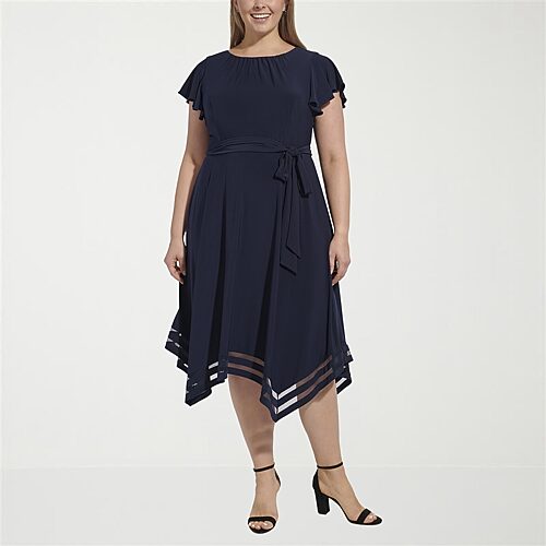 Click here for Jessica Howard Womens Plus High-Low Boat Neck Shor... prices
