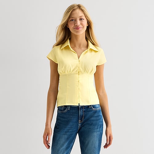 Click here for Arizona Womens Juniors Cap Short Sleeve Regular Fi... prices