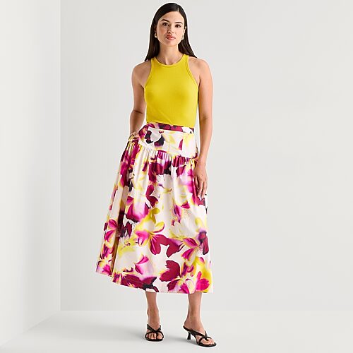 Click here for Worthington Womens Midi Full Skirt  6  Multiple Co... prices