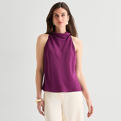 Click here for Worthington Womens Halter Neck Sleeveless Blouse... prices