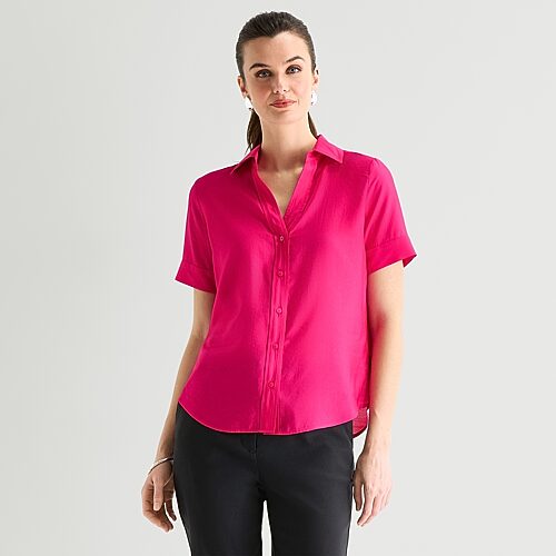 Click here for Worthington Womens Short Sleeve Slim Fit Blouse  P... prices