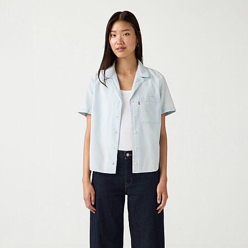 Click here for Levis Womens Printed Short-Sleeve Camp Shirt - Wat... prices