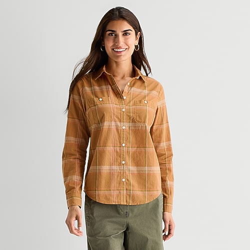 Click here for St. Johns Bay Womens Cuffed Long Sleeve Regular Fi... prices