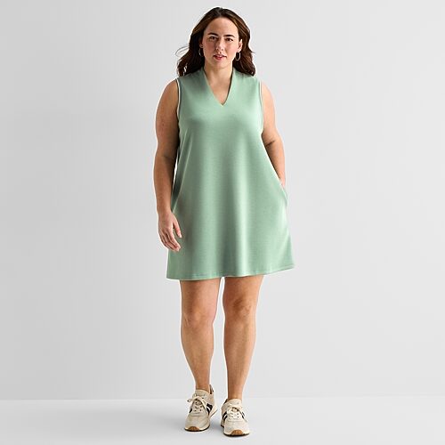 Click here for Stylus Womens Plus V Neck Sleeveless A-Line Dress... prices