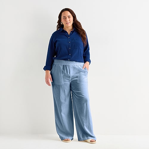 Click here for St. Johns Bay Womens Plus Wide Leg Pull-On Pant  1... prices