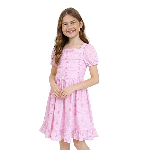 Click here for Lilt Big Kid Girls Short Sleeve Puffed A-Line Dres... prices