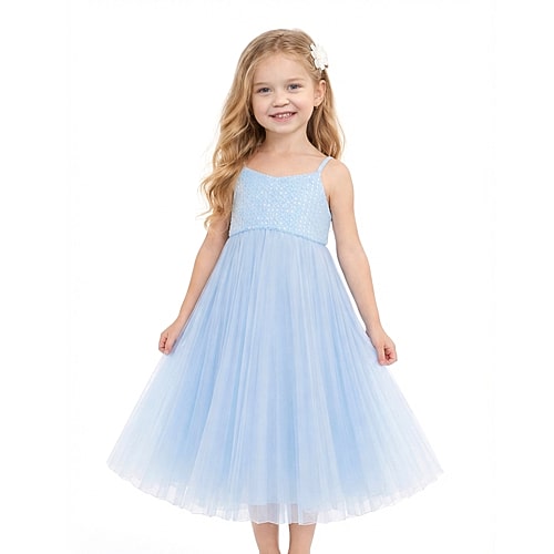Click here for Lilt Little Girls Sleeveless A-Line Dress  5  Blue prices