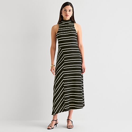 Click here for Worthington Womens Sleeveless Striped Midi Sweater... prices