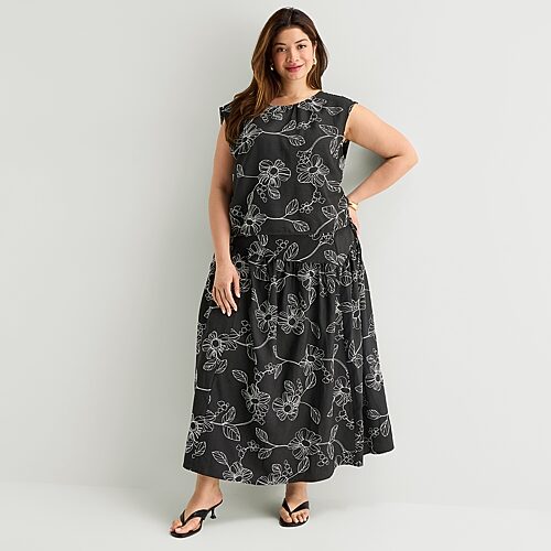 Click here for Worthington Womens Plus Midi Full Skirt  30w  Blac... prices
