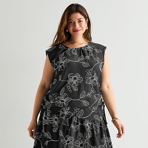 Click here for Worthington Womens Plus Round Neck Sleeveless Crop... prices