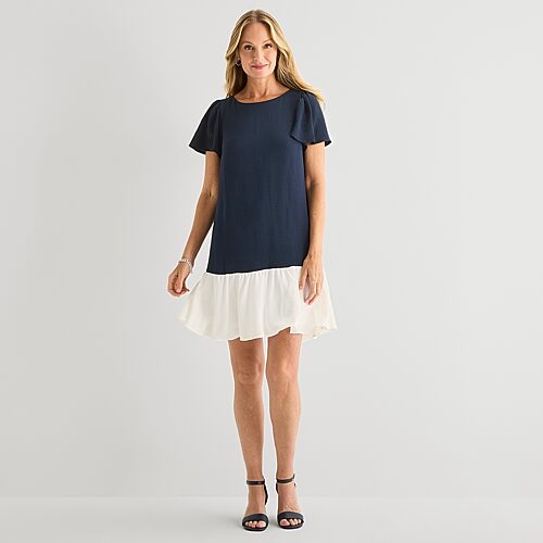 Click here for Marc New York Womens Round Neck Short Sleeve Shift... prices