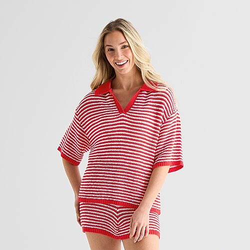 Click here for Forever 21 Womens Juniors Elbow Sleeve Polo Shirt... prices