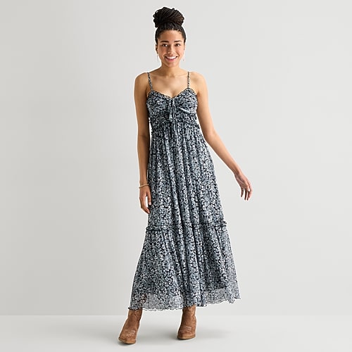 Click here for Arizona Womens Juniors V Neck Sleeveless Spaghetti... prices