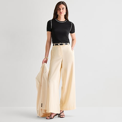 Click here for Worthington Womens Wide Leg High Rise Trouser  4... prices