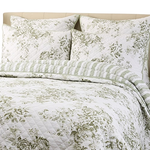 Click here for Linden Street Haven Toile Quilt  One Size  Green prices