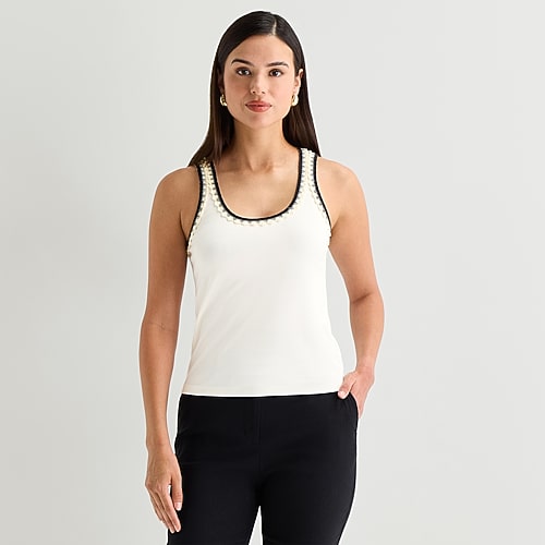 Click here for Worthington Womens Scoop Neck Sleeveless Tank Top... prices
