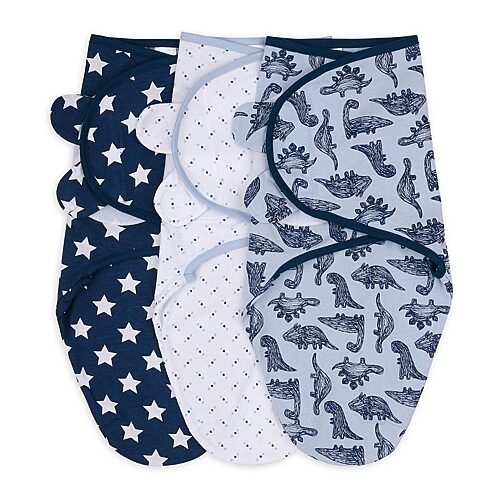 Click here for The Peanutshell Blue Dino 3-pc. Swaddle Blanket  S... prices