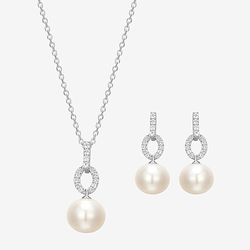 Click here for Womens White Cultured Freshwater Pearl Sterling Si... prices