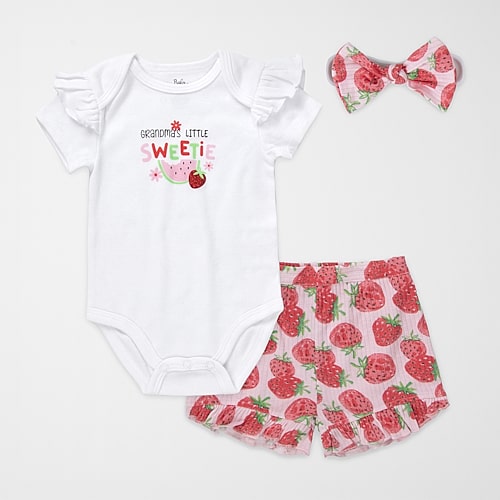 Click here for Baby Essentials Baby Girls 3-pc. Short Set  9 Mont... prices