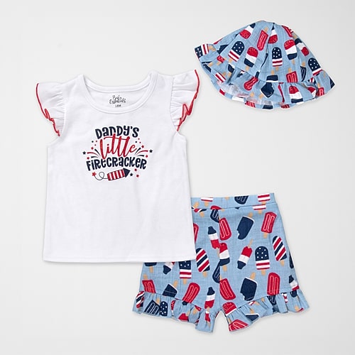 Click here for Baby Essentials Little Firecracker Baby Girls 3-pc... prices