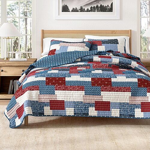 Click here for Linery Floral Patchwork Reversible Quilt Set  One... prices