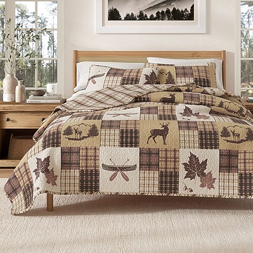 Click here for Linery Lodge Mosaic Reversible Quilt Set  One Size... prices