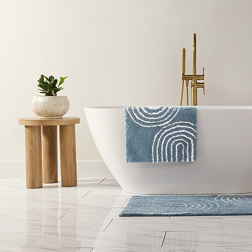 Click here for ienjoy Home Modern Cotton Bath Mat  34 x 21 - Rain... prices