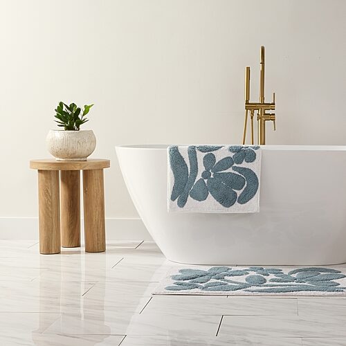 Click here for ienjoy Home Floral Cotton Bath Mat  24 x 17 - Flor... prices