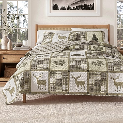 Click here for Linery Nature Mosaic Reversible Quilt Set  One Siz... prices