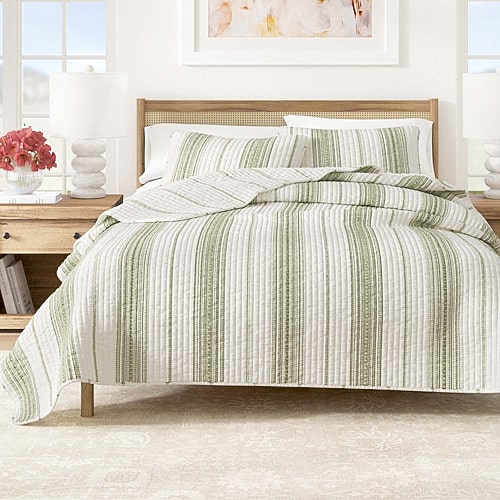 Click here for Linery Farmhouse Stripe Reversible Quilt Set  One... prices