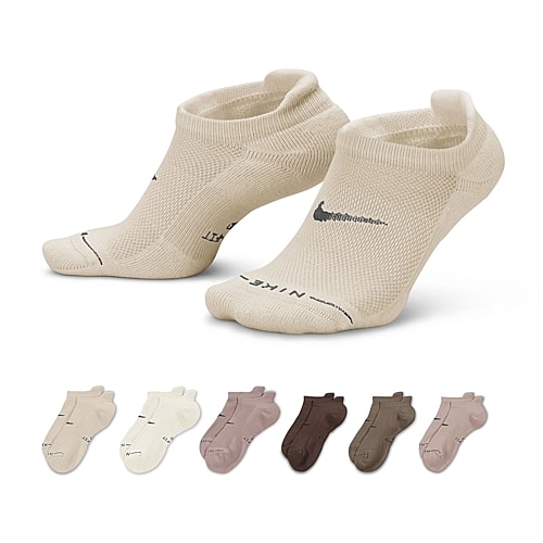 Click here for Nike Womens 6 Pair No Show Socks  Medium  Brown prices