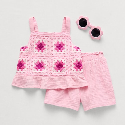 Click here for Btween Baby Girls 2-pc. Short Set  3-6 Months  Pin... prices