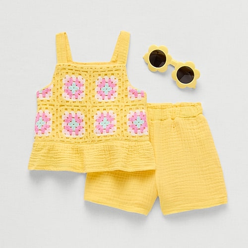 Click here for Btween Baby Girls 2-pc. Short Set  3-6 Months  Yel... prices