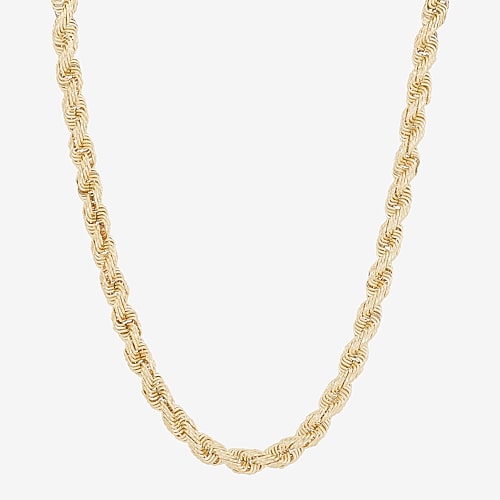 Click here for Mens 10K Gold 22 Inch Rope Chain Necklace  One Siz... prices