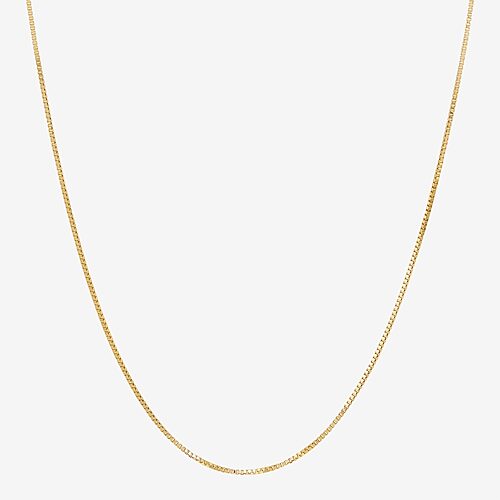 Click here for Womens 10K Gold 18 Inch Box Chain Necklace  One Si... prices