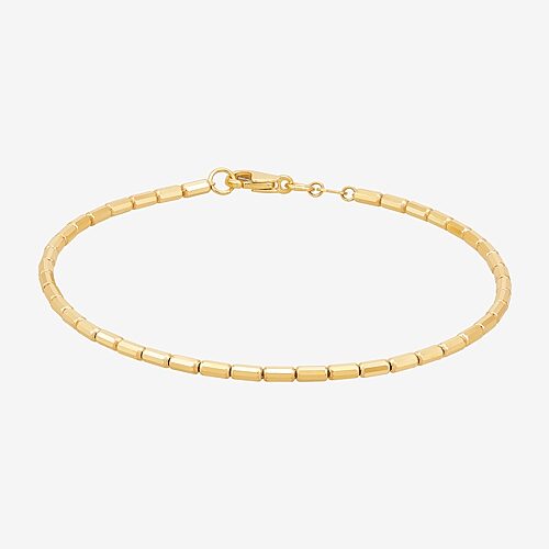 Click here for Womens 10K Gold 7.5 Inch Hollow Link Chain Bracele... prices