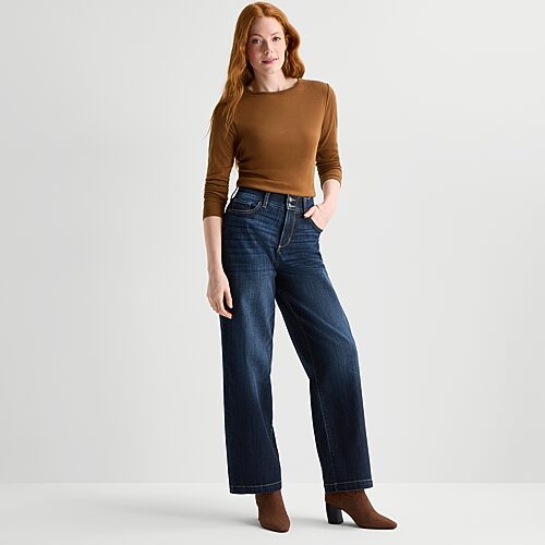 Click here for St. Johns Bay Womens High Rise Stretch Fabric Wide... prices