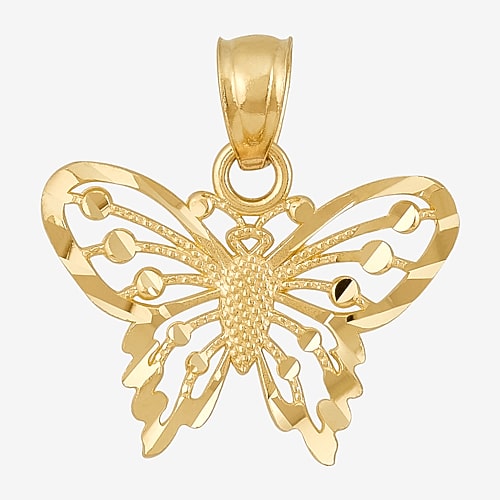 Click here for Womens 14K Gold Butterfly Pendant  One Size  Yello... prices