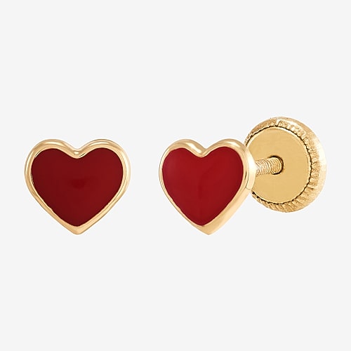 Click here for 10K Gold 5.1mm Heart Stud Earrings  One Size  Yell... prices