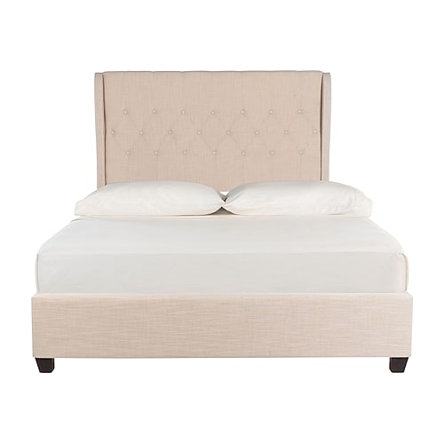 Blanchett Tufted Upholstered Bed  One Size  Beige